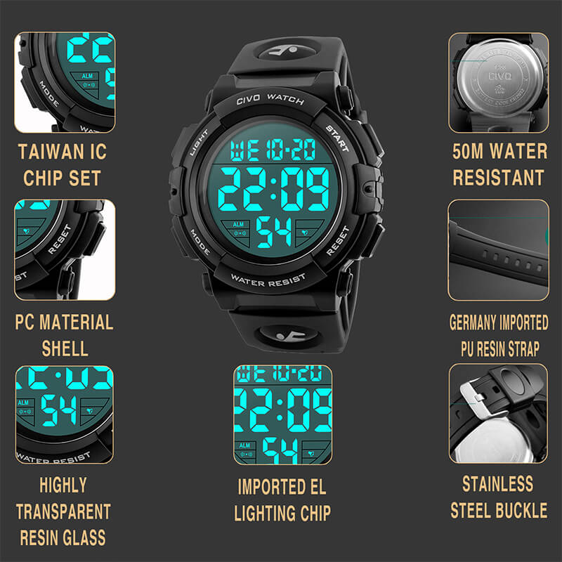 1258C | Quartz Men Watch | Rubber Band – Fashion